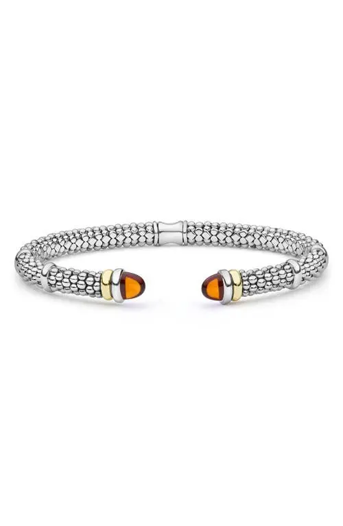 Lagos Caviar 18k Gold & Sterling Silver Green Quartz 7-inch Torque Bracelet - Citrine