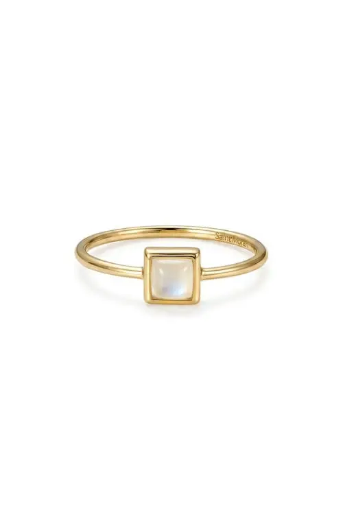 ST. MORAN 14k Yellow Gold Plated Square Moonstone Ring