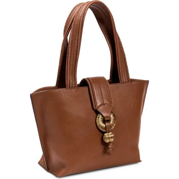 SERENA UZIYEL Boho Chic Small Tote Bag - Camello