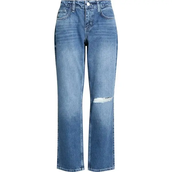 L'Agence Nevia Ripped Slouchy Straight Leg Jeans