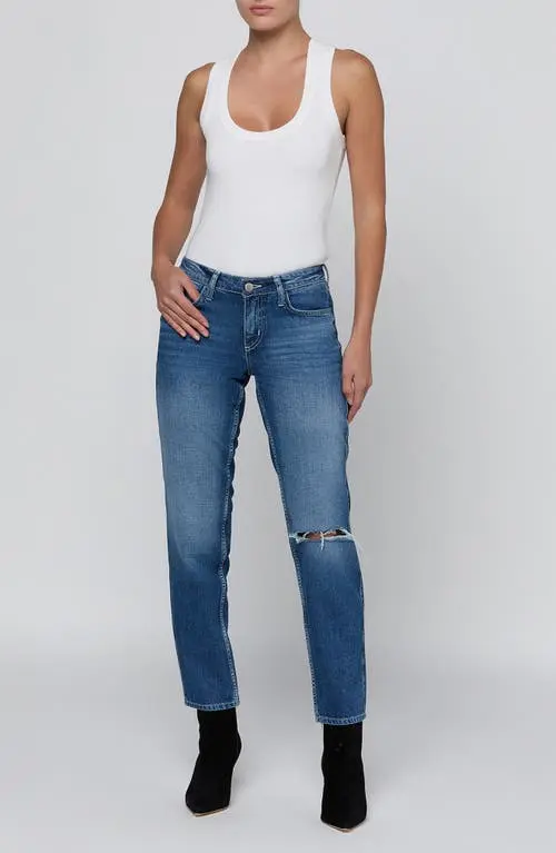 L'Agence Nevia Ripped Slouchy Straight Leg Jeans