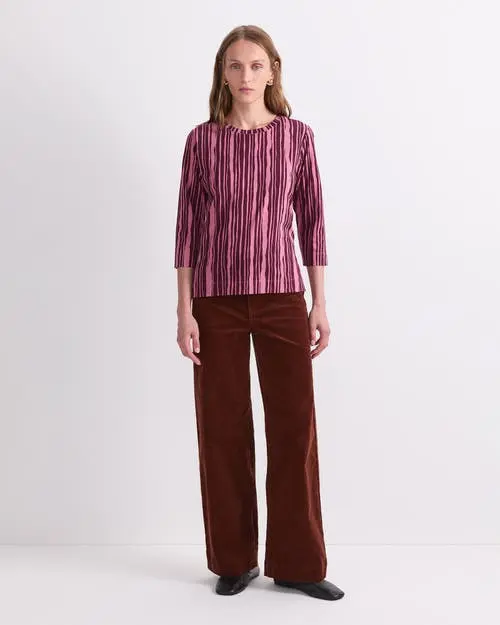 SPORTSCRAFT Mercerised Cotton Stripe Print 3/4 Sleeve Top