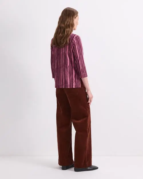 SPORTSCRAFT Mercerised Cotton Stripe Print 3/4 Sleeve Top