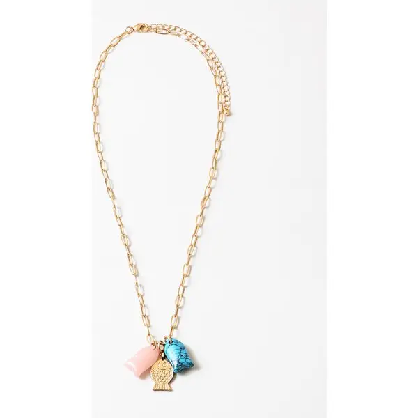 ERIN MCDERMOTT JEWELRY Three Lucky Fish Necklace - Gold