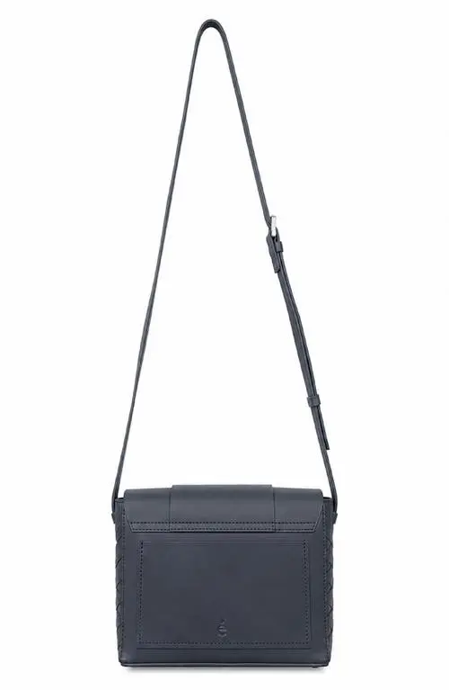 Écotorie Iris Leather Crossbody Bag With Woven Panels - Black