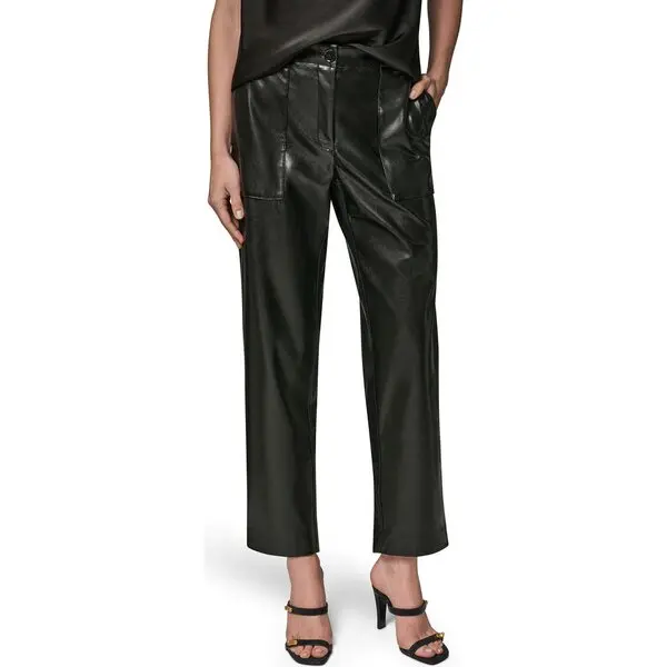 Donna Karan New York Faux Leather Patch Pocket Pants