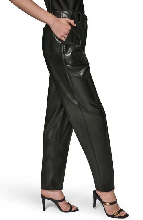 Donna Karan New York Faux Leather Patch Pocket Pants