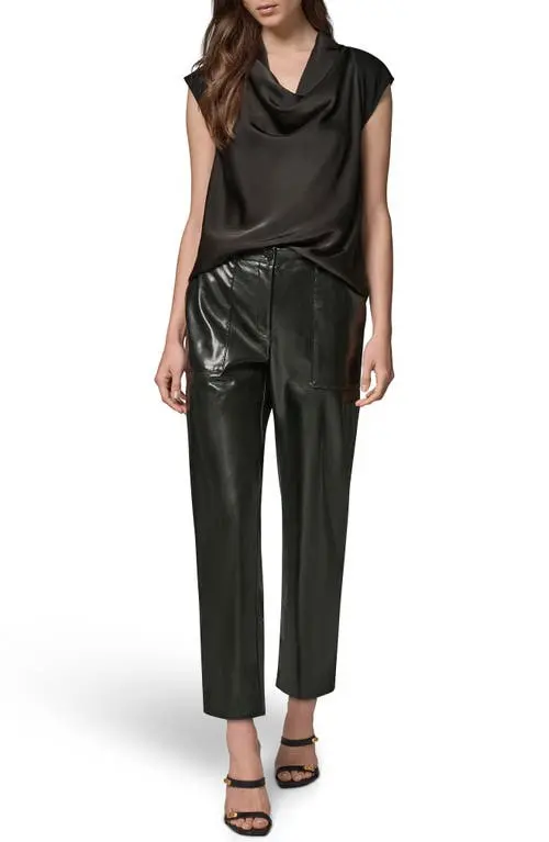 Donna Karan New York Faux Leather Patch Pocket Pants