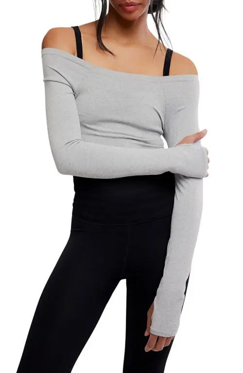 Free People High Plank Crop Top - Heather Grey