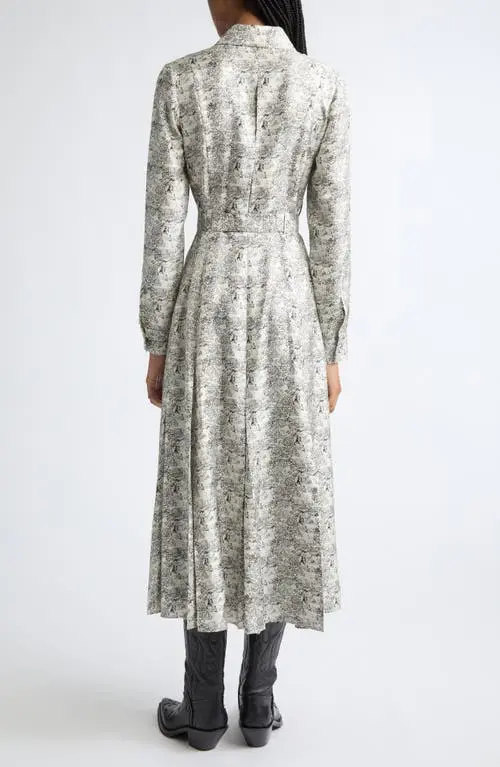Gabriela Hearst Galway Long Sleeve Silk Shirtdress
