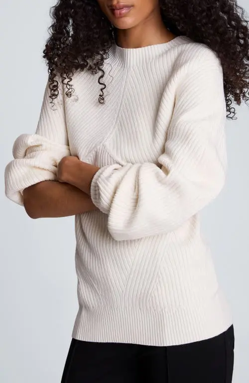 KENNETH COLE Seamless Mock Neck Sweater - Oyster