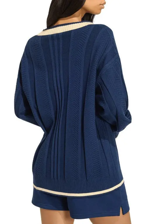 ADIDAS ORIGINALS V-neck Cardigan - Night Indigo