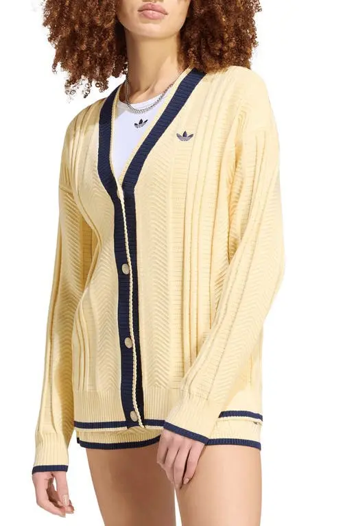 ADIDAS ORIGINALS V-neck Cardigan - Warm Vanilla