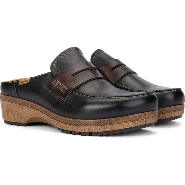 Pikolinos Granada Leather Clog - Black