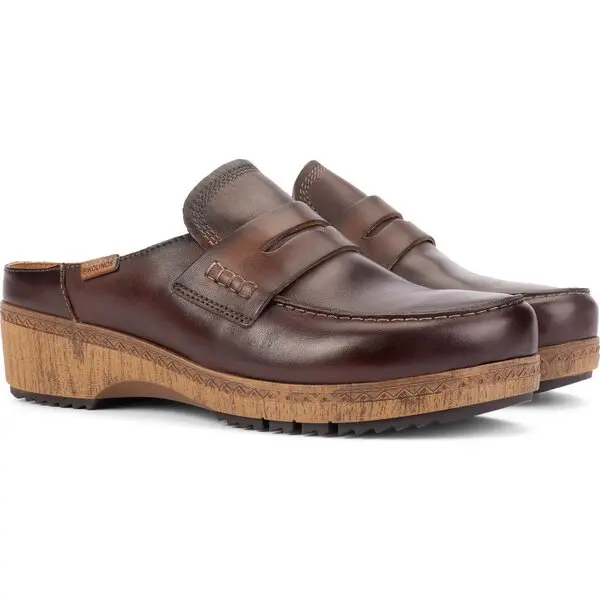 Pikolinos Granada Leather Clog - Caoba