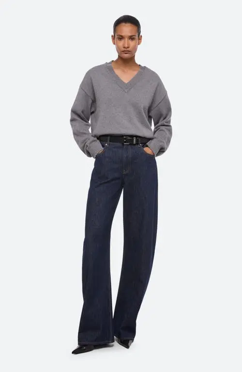 Helmut Lang Cotton V-neck Sweater - Grey Melange