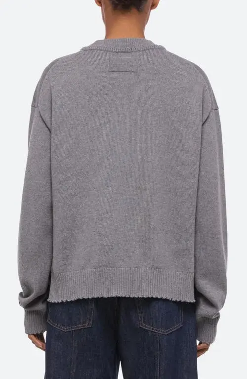 Helmut Lang Cotton V-neck Sweater - Grey Melange