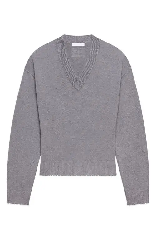 Helmut Lang Cotton V-neck Sweater - Grey Melange
