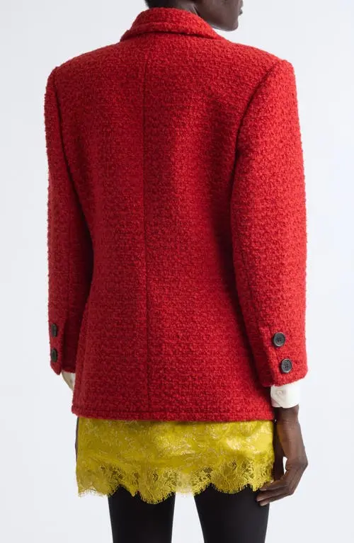 Saint Laurent One-button Wool & Silk Blend Tweed Jacket