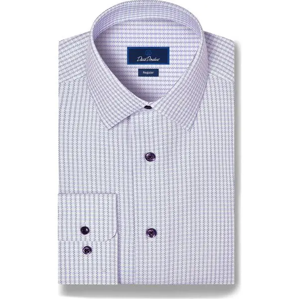 David Donahue Regular Fit Cotton Dress Shirt
