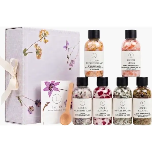 LIZUSH Full Relaxation Bath Salts Glass Bottles Set