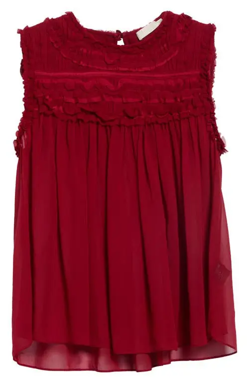Ulla Johnson Effie Silk Ruffled Button-up Shirt - Cerise