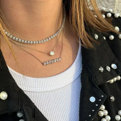 EVERLEE Multi-shape Bar Lab Diamond Necklace In 14k Gold