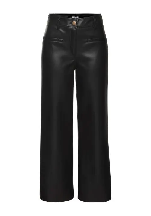 LASCANA Faux Leather Wide Leg Pants