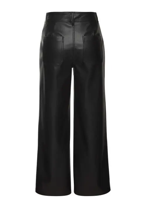 LASCANA Faux Leather Wide Leg Pants