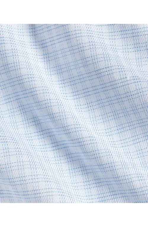 David Donahue Slim Fit Stretch Cotton Grid Dress Shirt