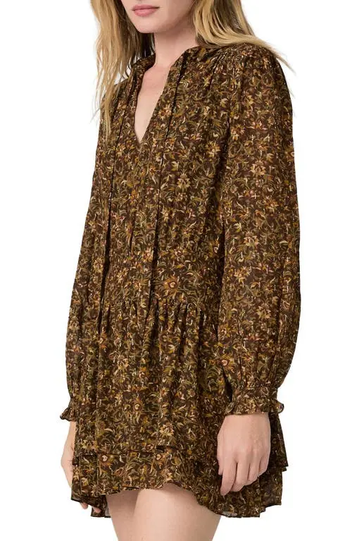 Paige Nantes Metallic Silk Chiffon Minidress