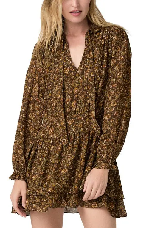 Paige Nantes Metallic Silk Chiffon Minidress