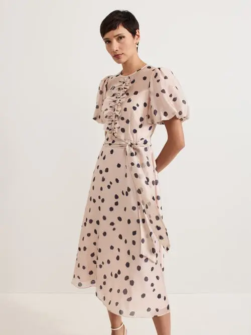 PHASE EIGHT Nicola Ruffle-front Midi Dress