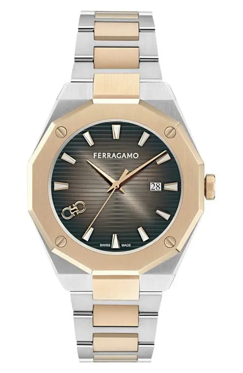 FERRAGAMO Edge Bracelet Watch - Grey/two Tone