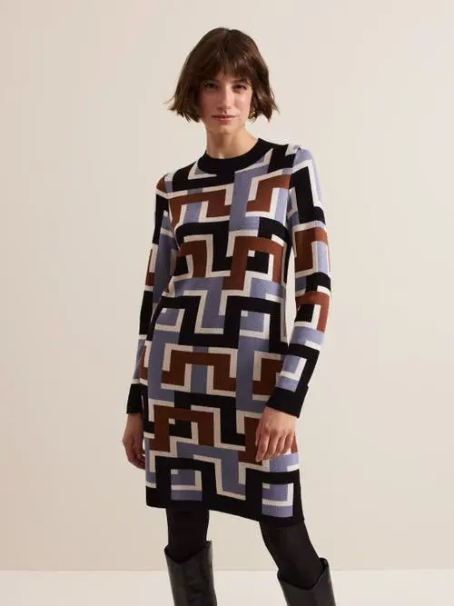 PHASE EIGHT Brianna Crew Neck Knitted Dress