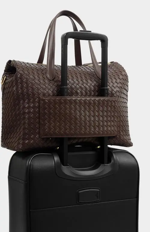 KATIE LOXTON Milan Hand Woven Cabin Bag - Chocolate