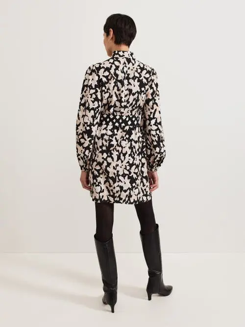 PHASE EIGHT Dolly Mandarin Collar Mini Shirt Dress