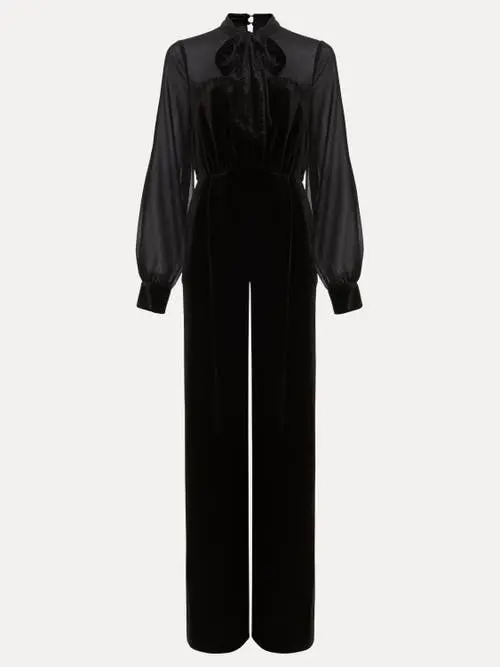 PHASE EIGHT Magie Velvet Tie Neck Jumpsuit
