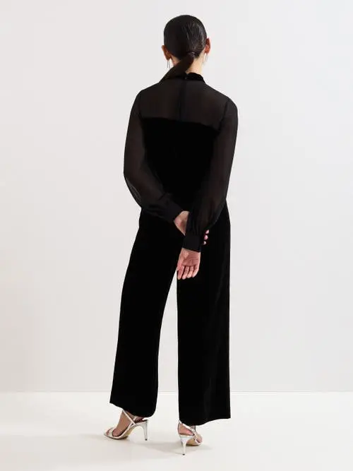 PHASE EIGHT Magie Velvet Tie Neck Jumpsuit