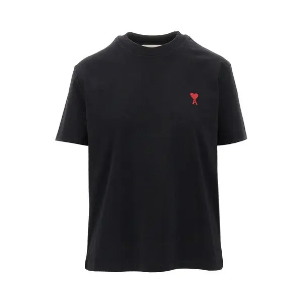 AMI Paris De Coeur Embroidery T-shirt - Black