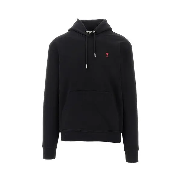 AMI Paris De Coeur' Hoodie An - Black