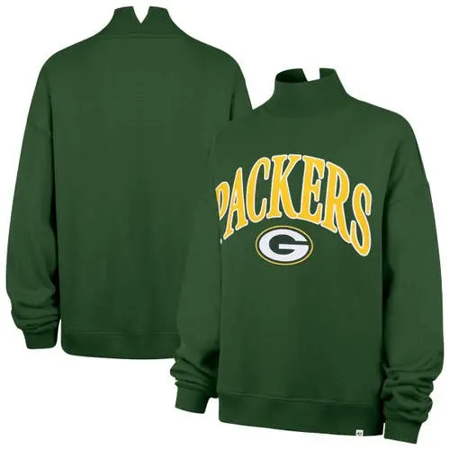 '47 Bay Packers Oversized Vantage Mock Neck Sweatshirt - Green