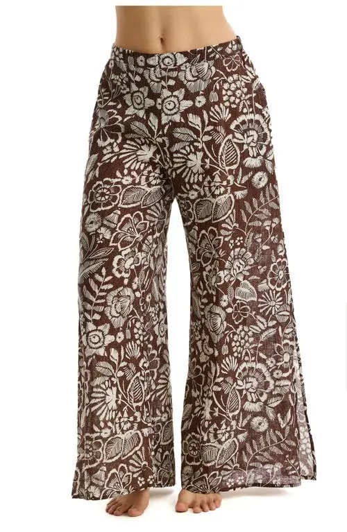 GOTTEX Garden Mist Linen Beach Pant Cover-up - Brown