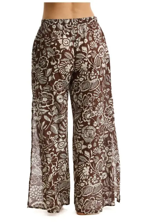GOTTEX Garden Mist Linen Beach Pant Cover-up - Brown