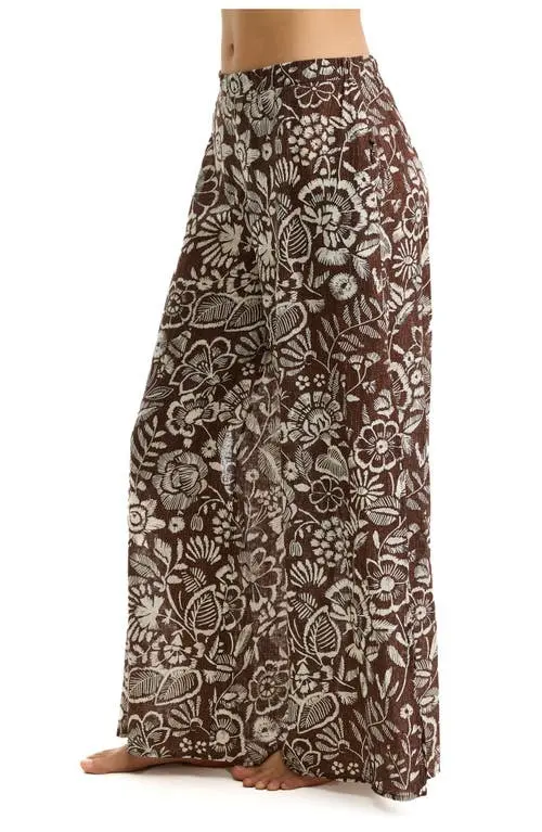 GOTTEX Garden Mist Linen Beach Pant Cover-up - Brown