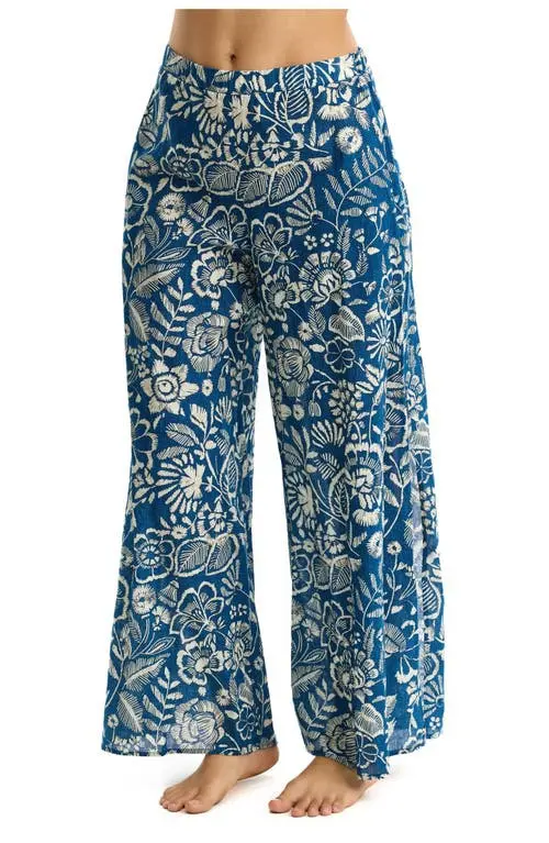 GOTTEX Garden Mist Linen Beach Pant Cover-up - Denim
