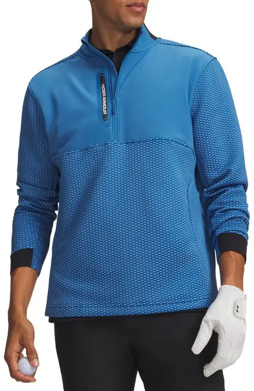 Under Armour Drive Pro Hybrid Half Zip Pullover - Aegean Blue/white