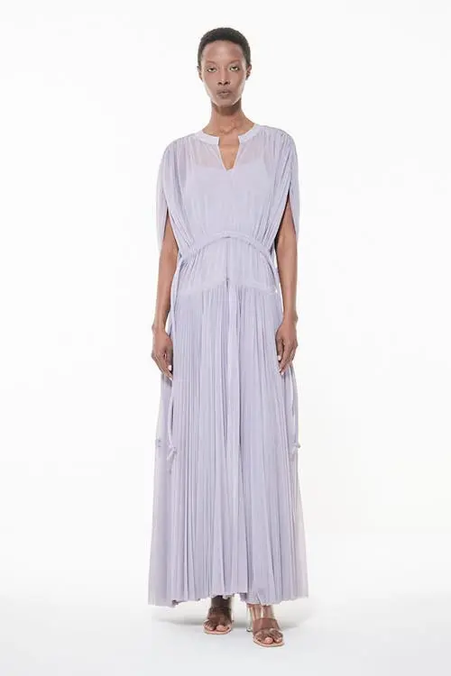 LEEM Pleated Marked Waist Dress - Light/pastel Purple