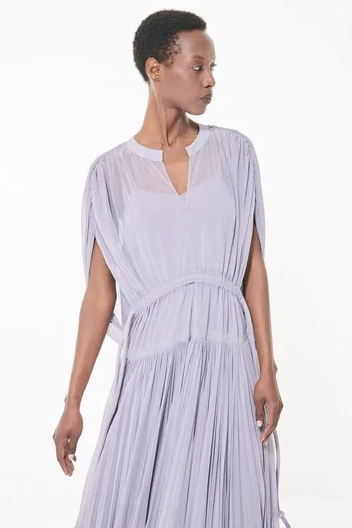 LEEM Pleated Marked Waist Dress