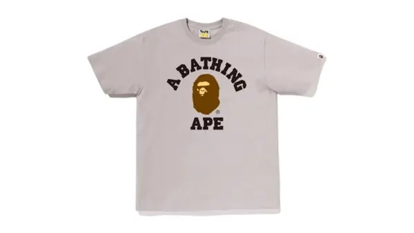 A BATHING APE Essential College T-shirt - Ash